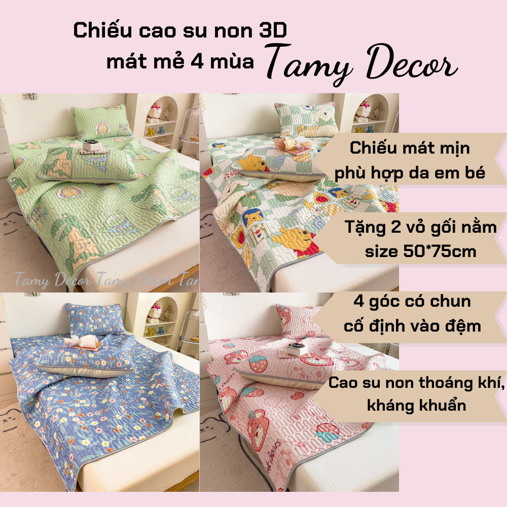 Chiếu điều hòa cao su non 3d chun cài 4 góc Tamy Decor ga làm mát mới ...