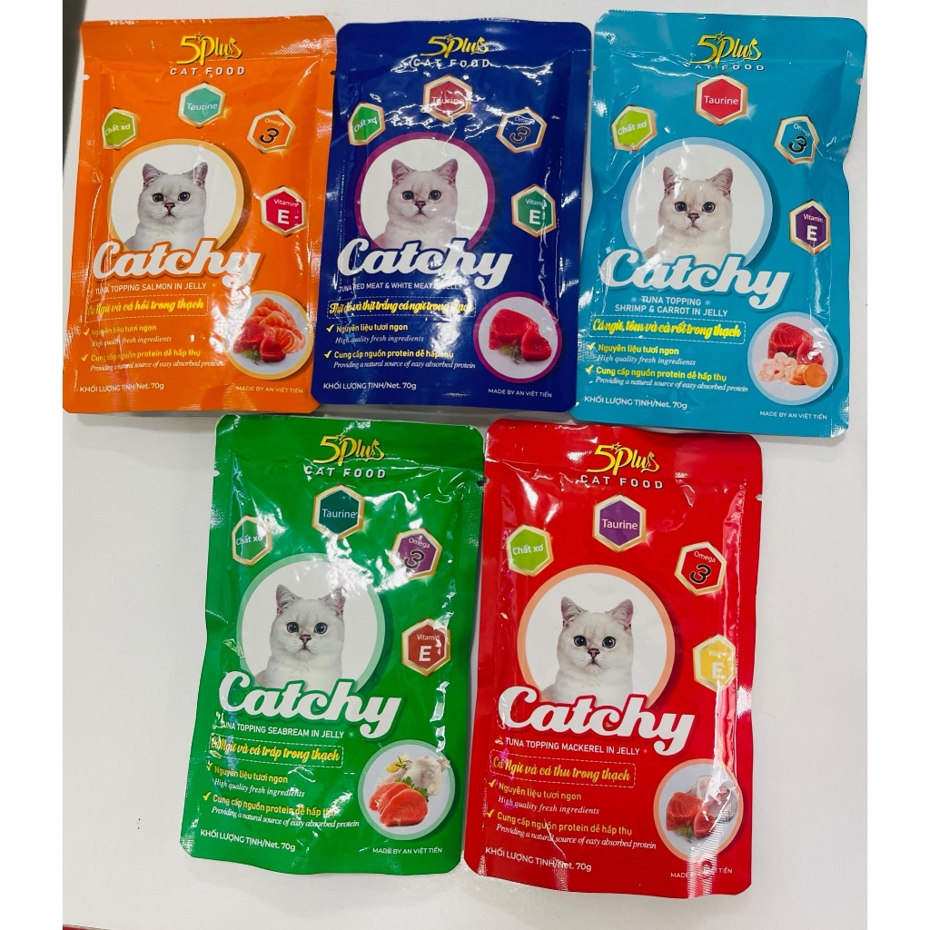 Pate Mèo 5Plus Catchy Gói 70g | Shopee Việt Nam