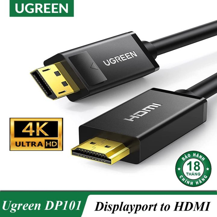 Cáp Displayport to HDMI Ugreen 4K60Hz 15773 15774 DP119 10238 10239 10202 10203 10204 Chính hãng ...