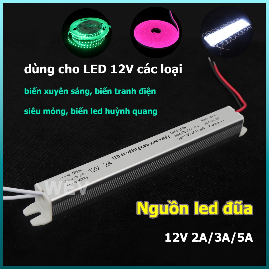 Nguồn Led đũa 12V2A 12V3A 12V5A Nguồn đèn Led nhỏ gọn 24W 36W 60W | Shopee Việt Nam