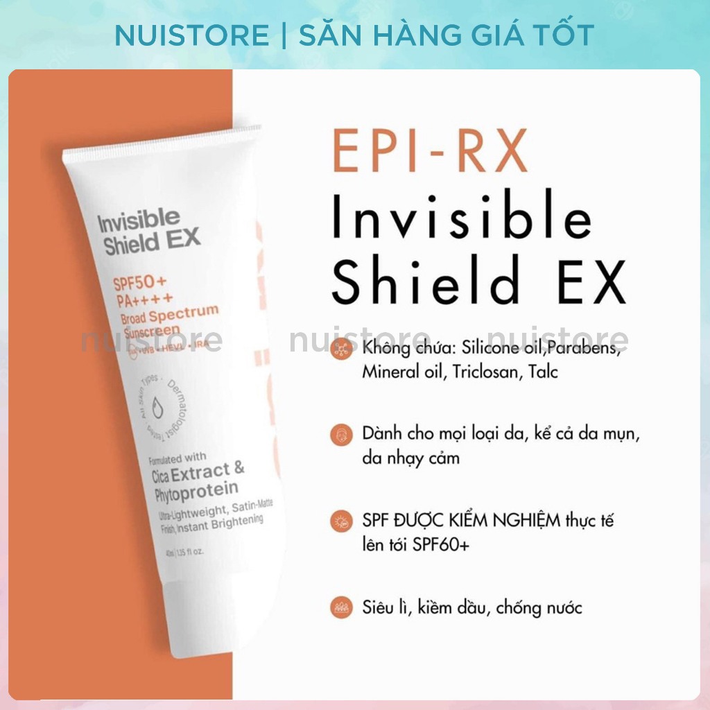 Kem Chống Nắng EPI-RX Invisible Shield Ex SPF50+ / PA++++( Hàng CTY ...