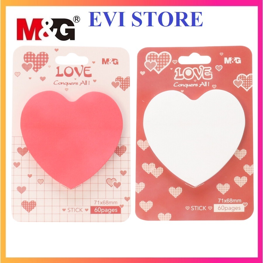 Giấy nhớ LOVE M&G AS33V174 YD-944 / Giấy note hình trái tim 60 tờ kích ...