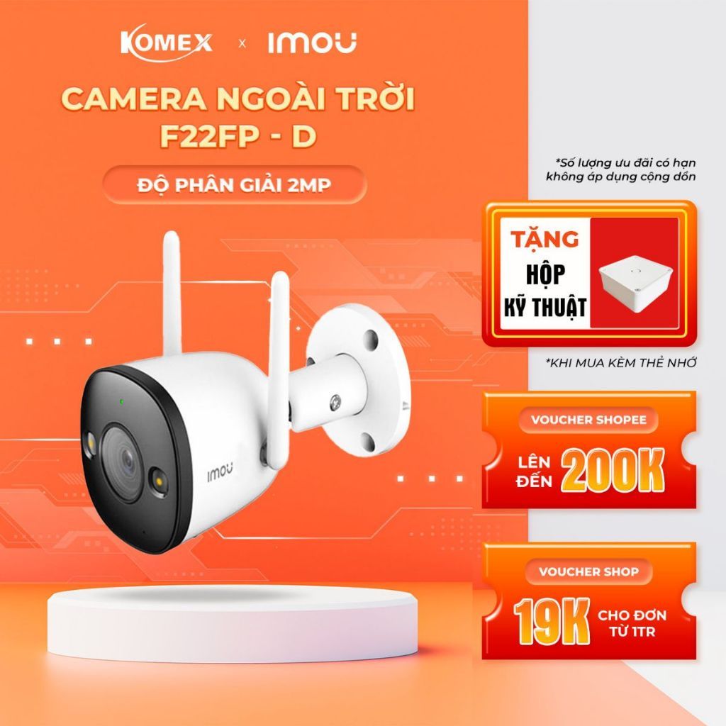 Camera imou wifi ngoài trời F22P/F22FP/F22FEP 2M 1080P tích hợp đèn báo ...