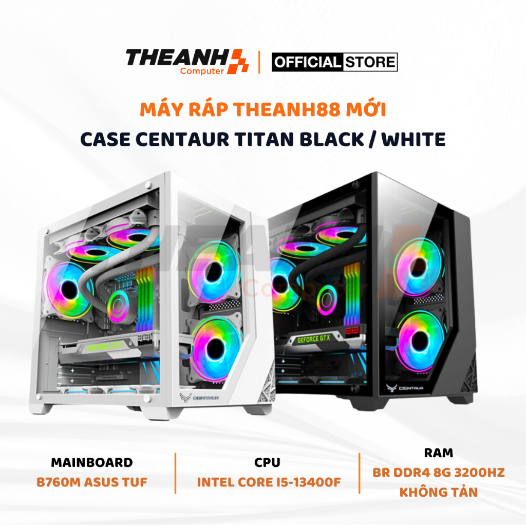PC Gaming Case Centaur Titan CT-V001 - Bộ PC Theanh88 Bể Cá Mini B760M Asus Tuf, i5 13400F, 16G ...