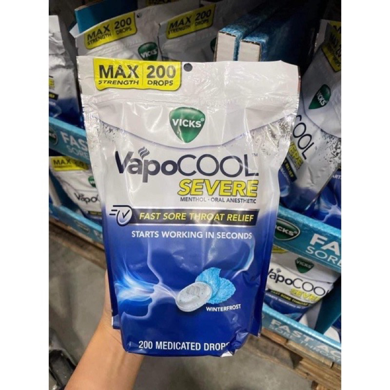 Kẹo ngậm giảm ho thông mũi Vicks VapoCool Max Strength 200viên | Shopee ...