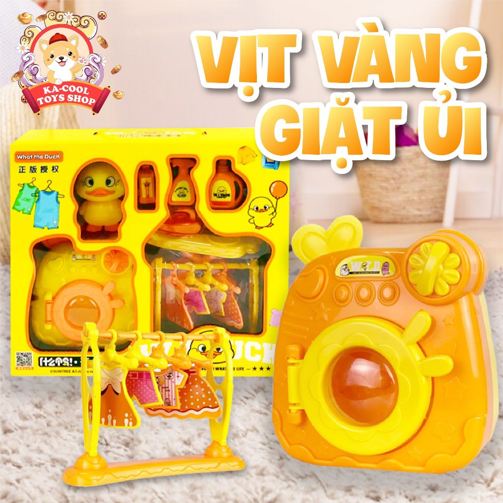 Hộp đồ chơi tiệm giặt khô vịt vàng giúp bé phân biệt, ghi nhớ đồ dùng ...