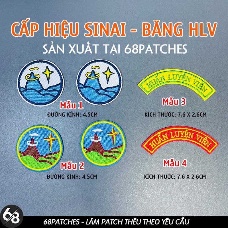 Patch vải ủi nhiệt thêu logo cấp hiệu huynh trưởng sinai huấn luyện ...