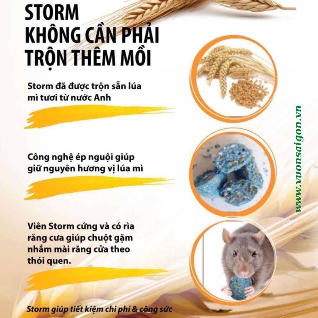 Thuốc trừ chuột STORM bả diệt chuột đơn liều hoptri | Vườn Sài Gòn