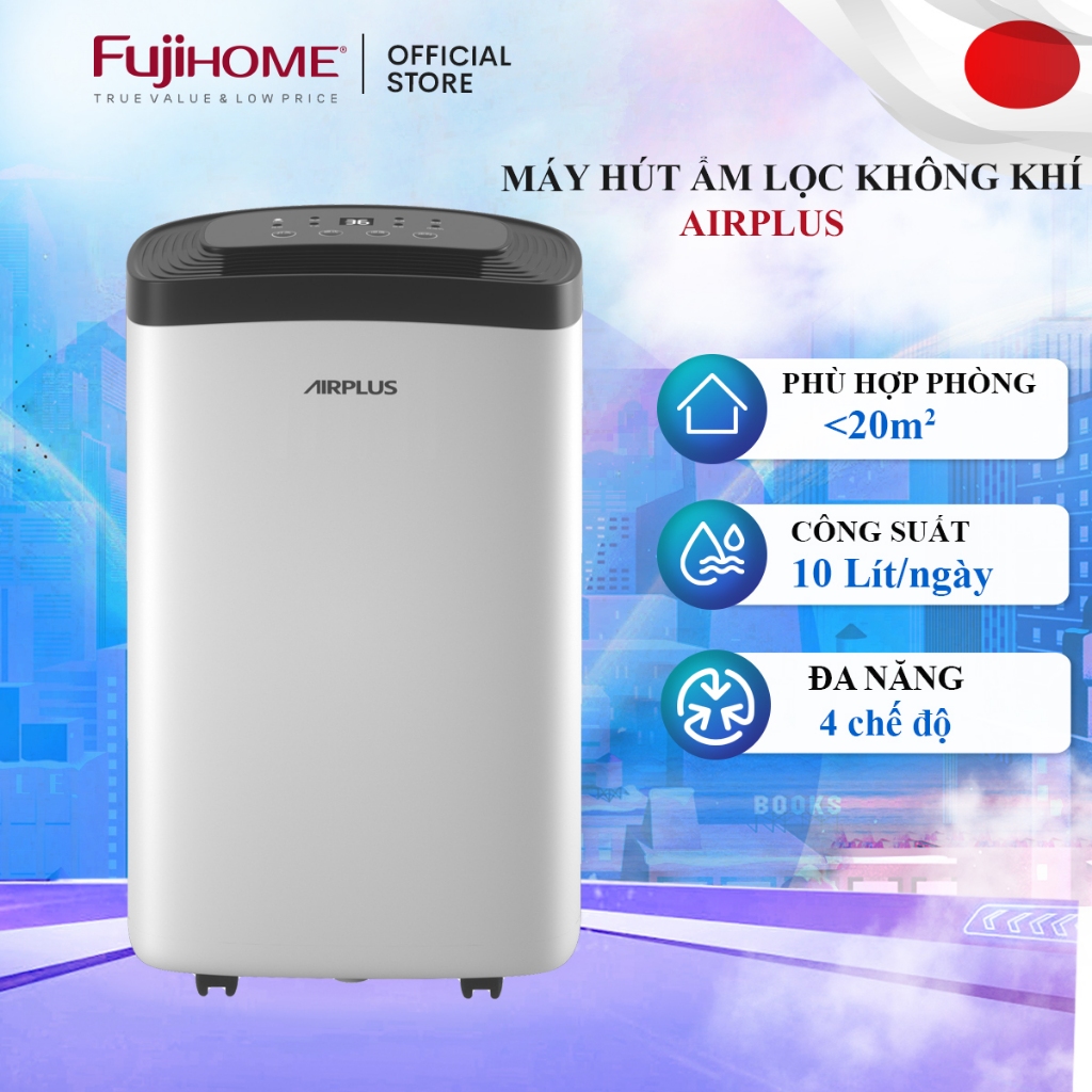 Máy hút ẩm lọc không khí 20m2 AIRPLUS thương hiệu Mỹ nhập khẩu, công nghệ máy nén Block kháng ...