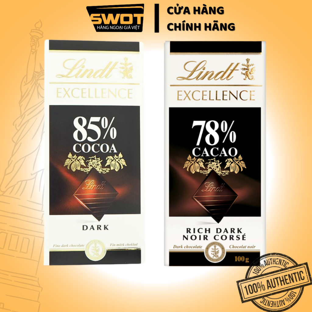 Socola thanh đắng Lindt Noir Pháp 100g, Chocolate Pháp thơm ngon đặc ...