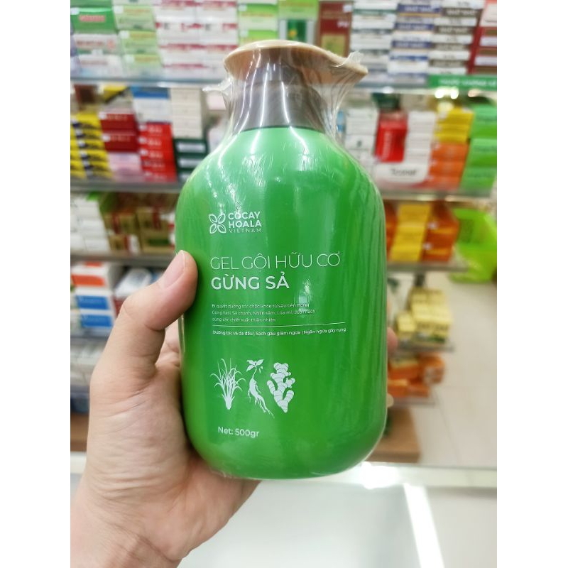 Gel gội hữu cơ Gừng Sả Cocay Hoala ngăn dầu, dưỡng ẩm chai 500g ...