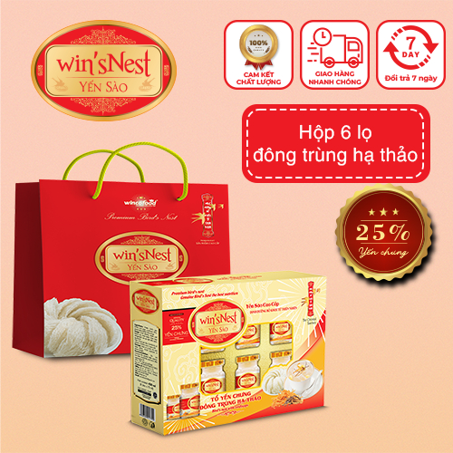 Yến Sào wins'Nest 25% tổ yến chưng đông trùng hạ thảo (6 Lọ x 70 ml ...
