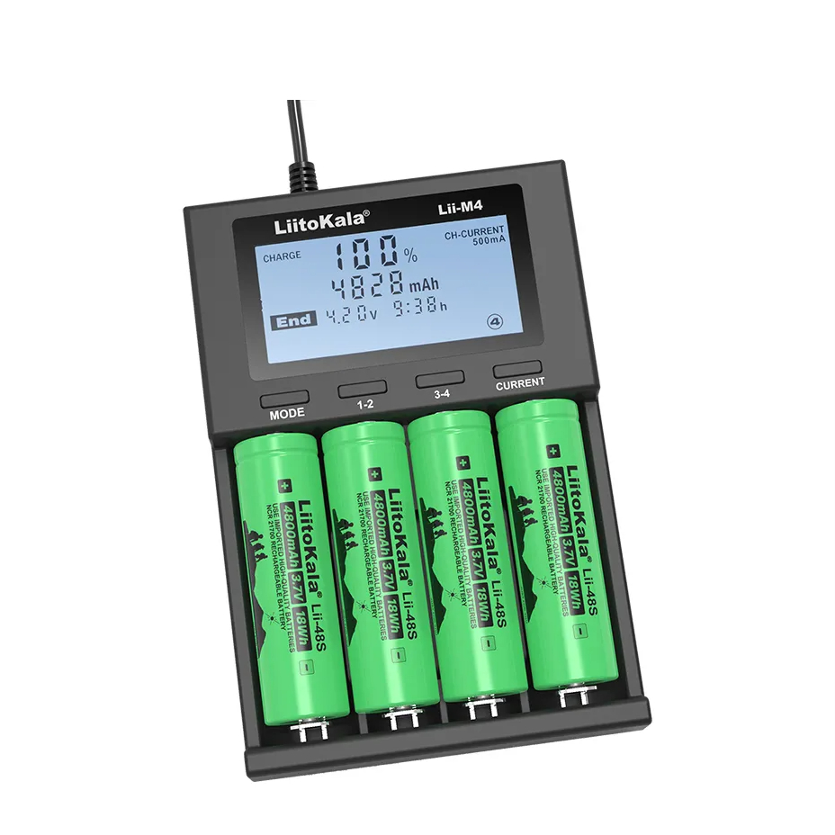 Sạc pin đa năng 4 khay 3.7V 18650 26650 21700 18500 Lithium-ion 1.2V Ni ...