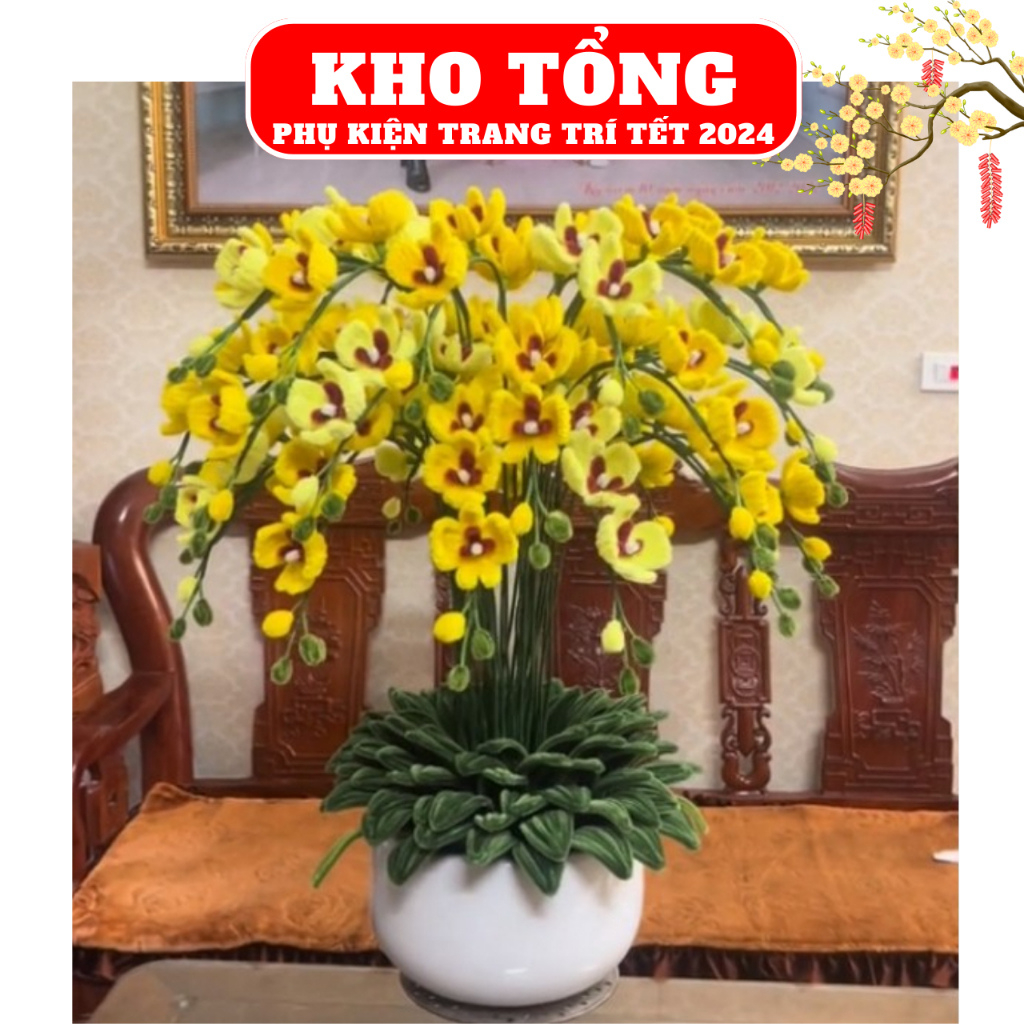 set kẽm nhung làm hoa lan ( tặng đèn nháy và keo nến ) | Shopee Việt Nam