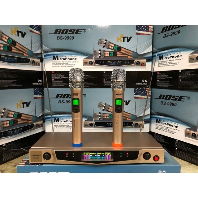 Micro Karaoke Không Dây BS9999 Màu Vàng Đồng | Shopee Việt Nam