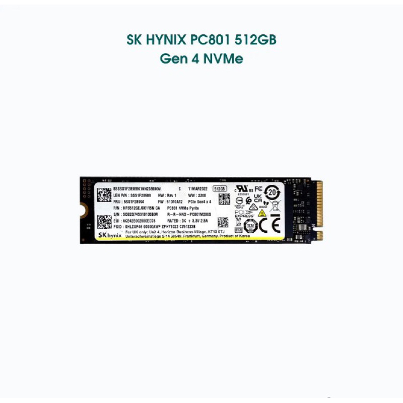 SSD Ổ CỨNG SK HYNIX PC801 512GB NVME Gen 4x4 LIKENEW | Shopee Việt Nam