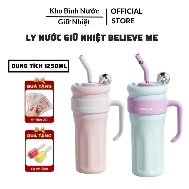Ly giữ nhiệt Believe Me dung tích lớn 1250ml giữ nhiệt 8-12 tiếng lõi ...