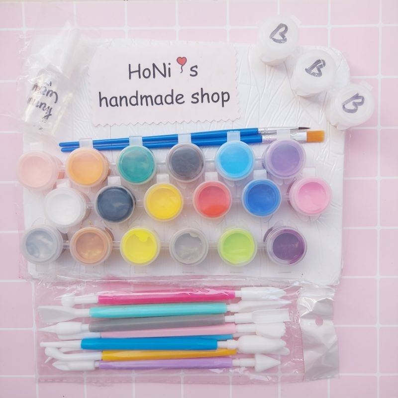 Combo Đất Sét Nung Polymer Clay 500g Kèm Màu Đầy Đủ Dụng Cụ | Shopee ...