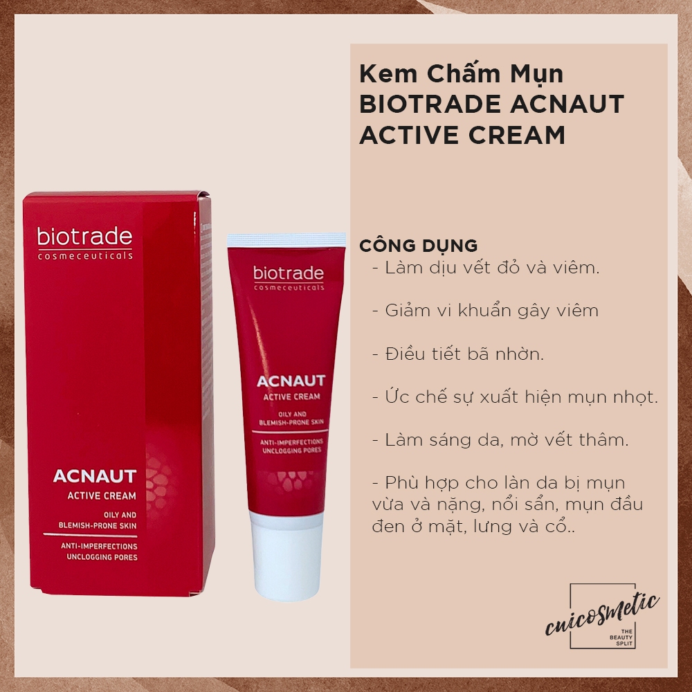 ( 5ml/15ml/30ml ) Kem Chấm Mụn - BIOTRADE ACNAUT ACTIVE CREAM | Shopee ...
