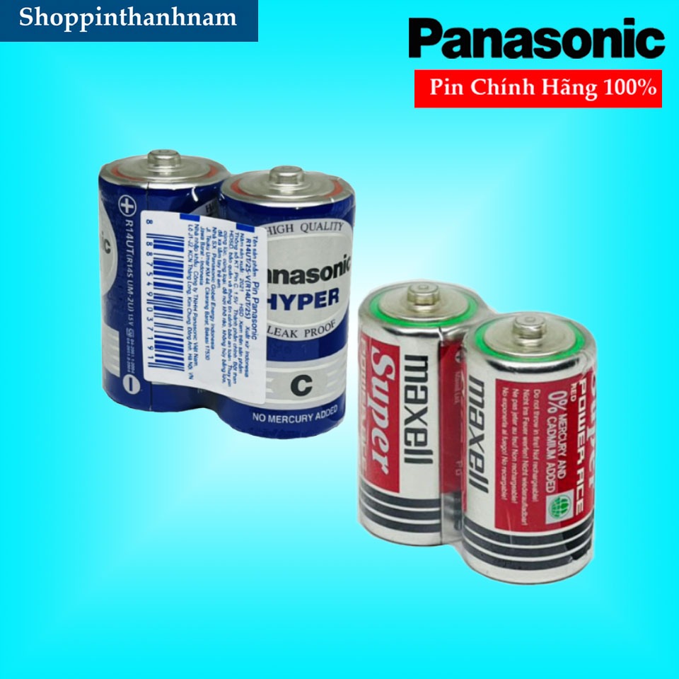 Pin Trung Panasonic / Maxell / GP / Fujitsu R14P Vỉ 2 Viên Chính Hãng ...