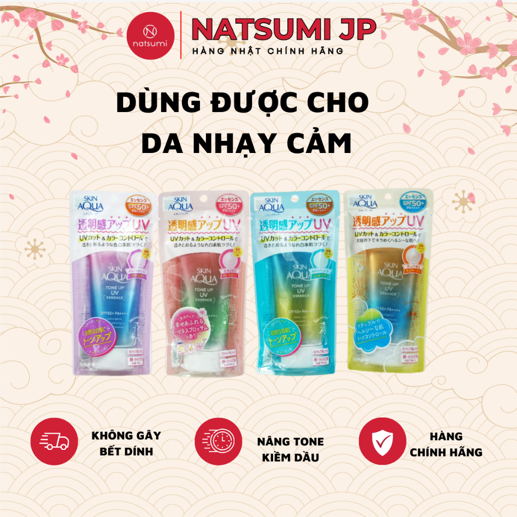 Kem Chống Nắng Skin Aqua Tone Up UV SPF 50+ 80g xanh hồng, kcn Nâng ...