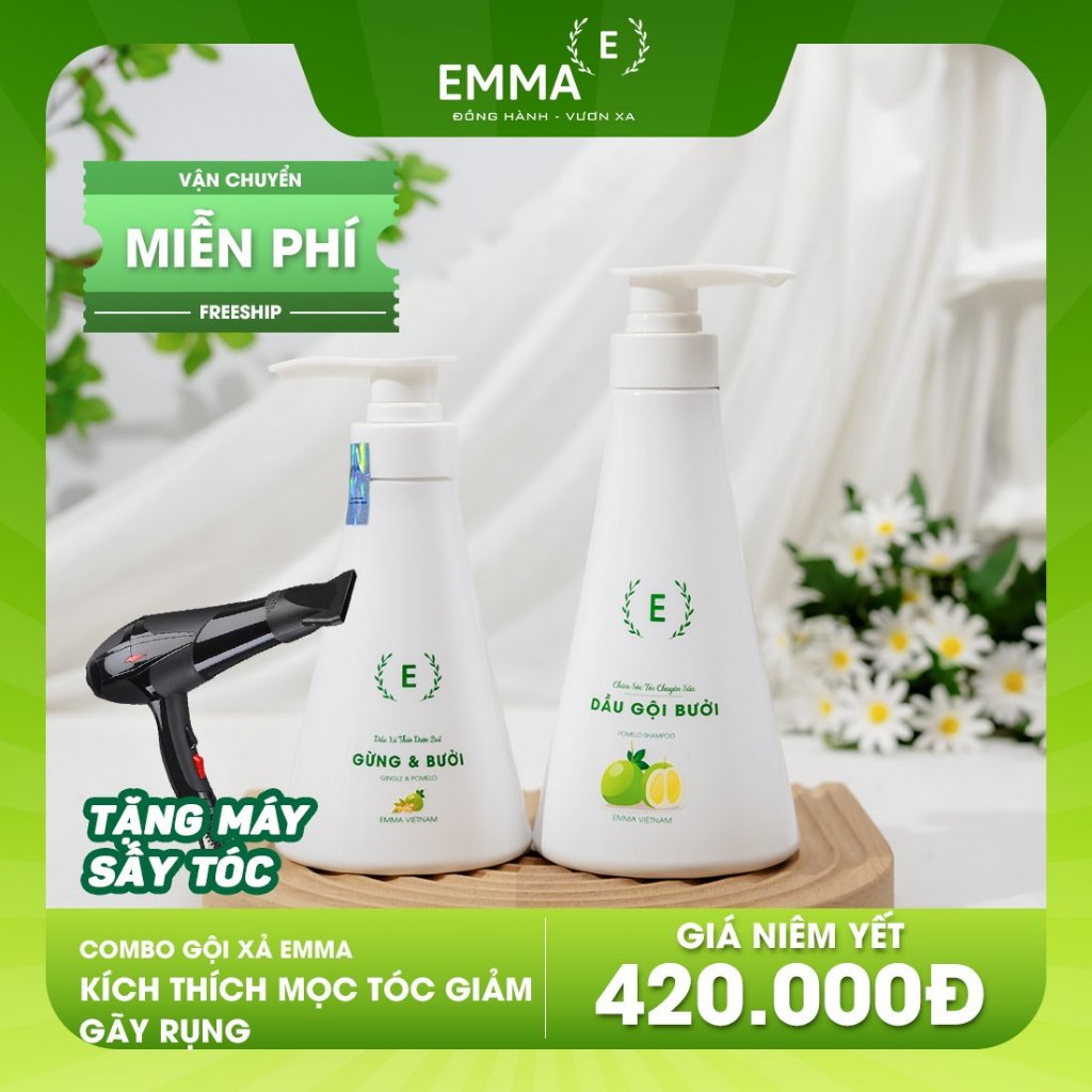 Bộ Gội- Xả Emma Bưởi Kích Thích mọc tóc hàng công ty chính hãng (TẶNG ...