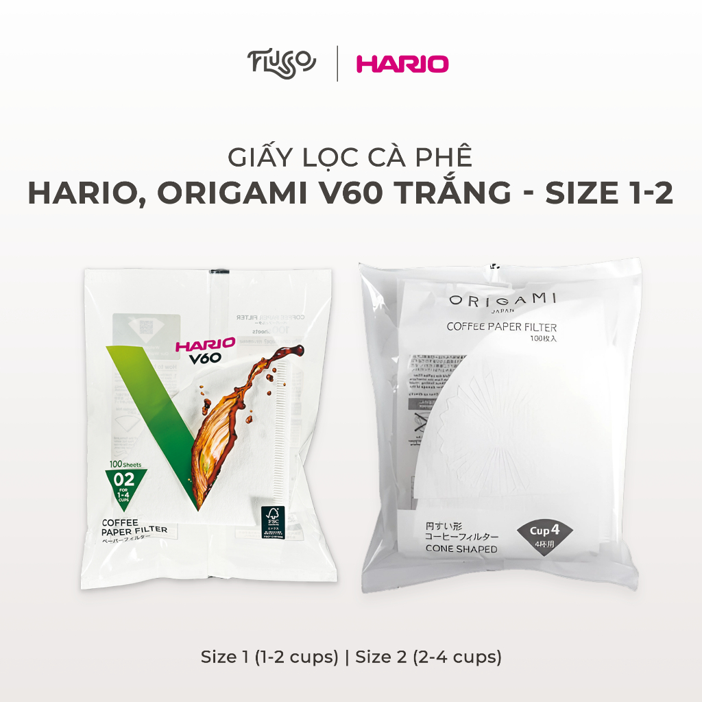 Giấy Lọc Cà Phê Hario, Origami V60 Trắng Size 1-2 | Shopee Việt Nam