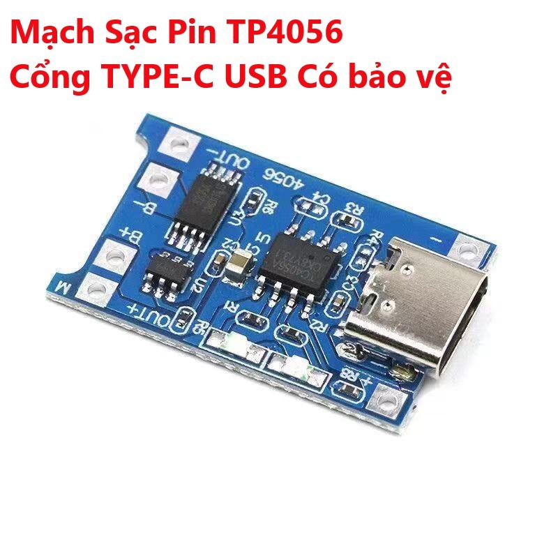 Mạch Sạc Pin TP4056 Cổng TYPE-C USB Có bảo vệ | Shopee Việt Nam