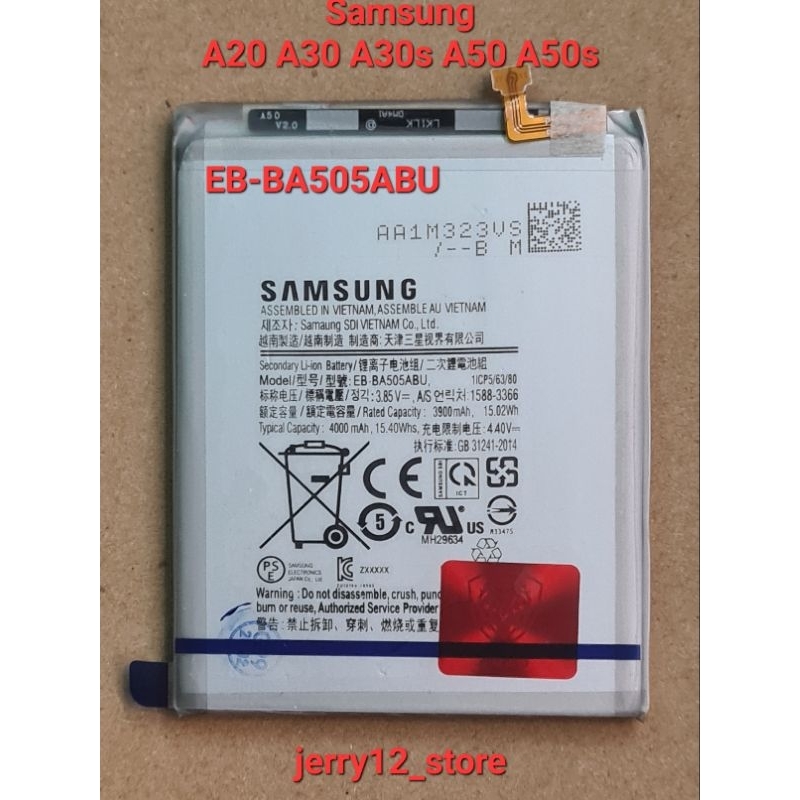 Pin zin Samsung A20 A30 A30s A50 A50s , mã pin EB-BA505ABU , dung lượng ...