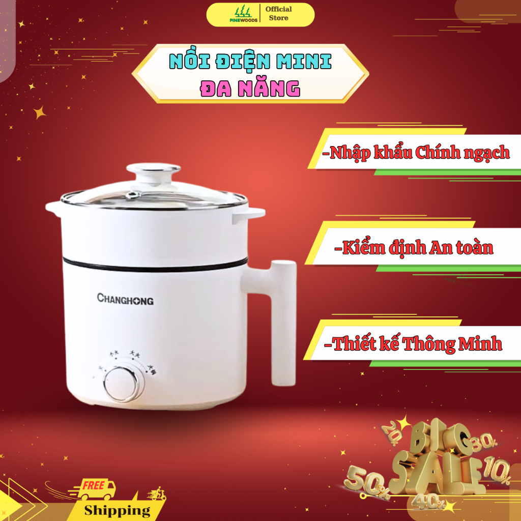 Nồi Lẩu Điện Mini Chang Hong Pinewoods YY01 Nồi lẩu Mini cho 1-2 người ...