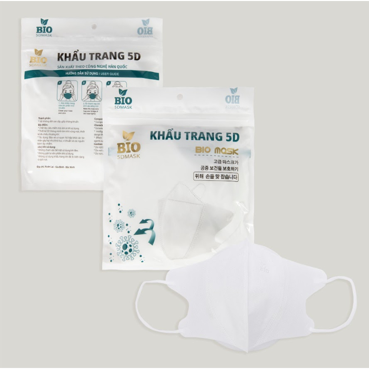 Thùng 100 chiếc khẩu trang 5D Bio Mask trắng kháng khuẩn | Shopee Việt Nam