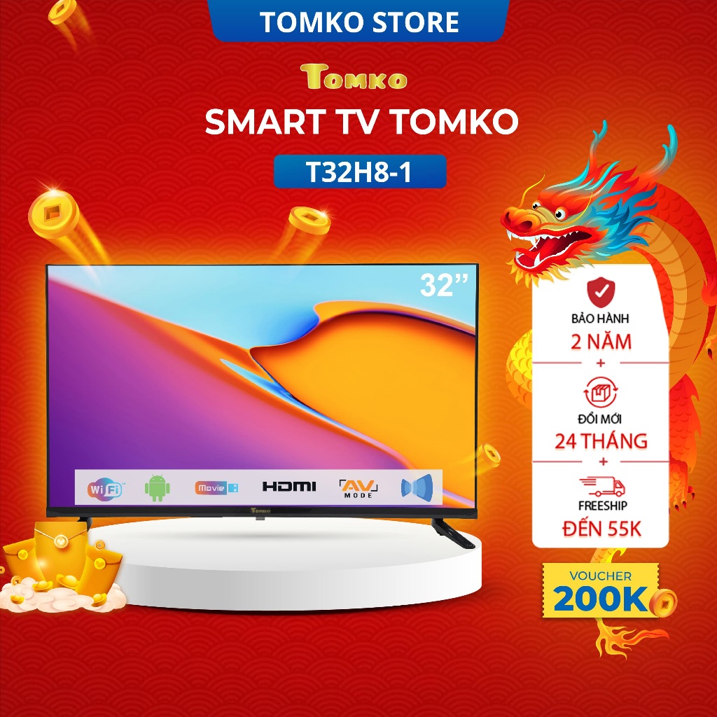 Smart HD Tivi TOMKO 32 inch wifi, chính hãng TOMKO, Tivi giá rẻ - Tivi ...