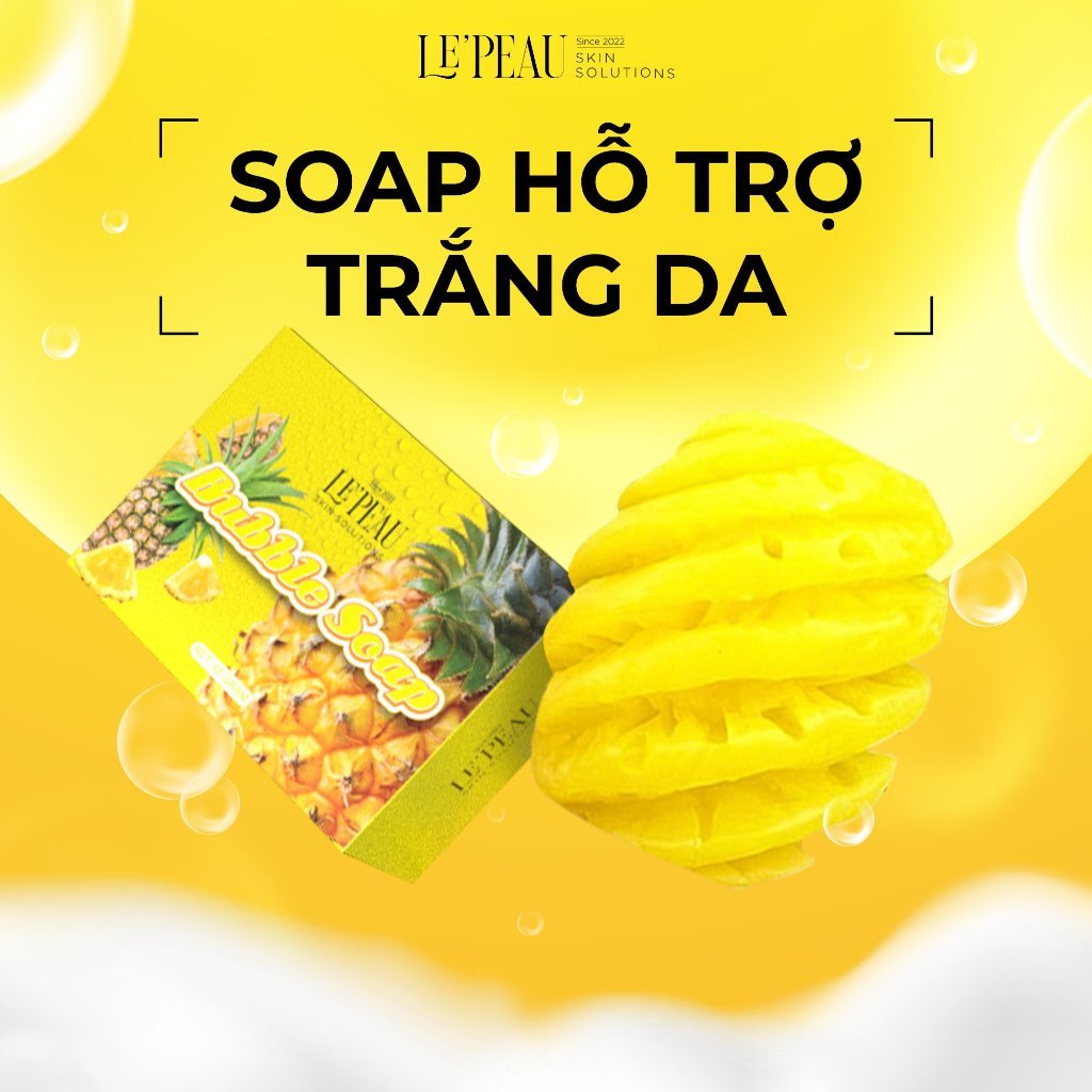 Xà bông cục tắm trắng trái thơm, soap trắng Bubble Soap Lepeau - 65gr ...