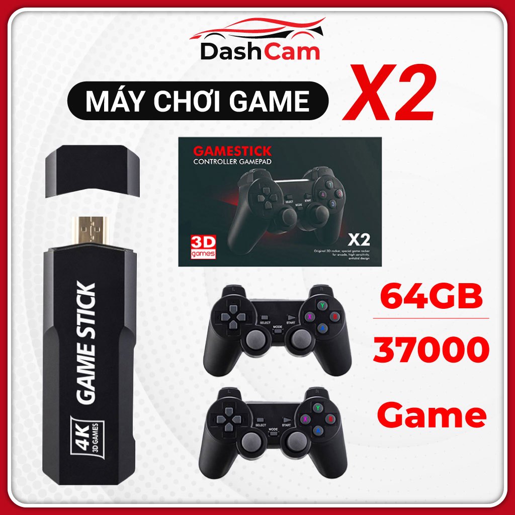 Máy chơi game không dây cầm tay Game Stick 4k Đỏ X2Pr 64GB, 37000+ game ...