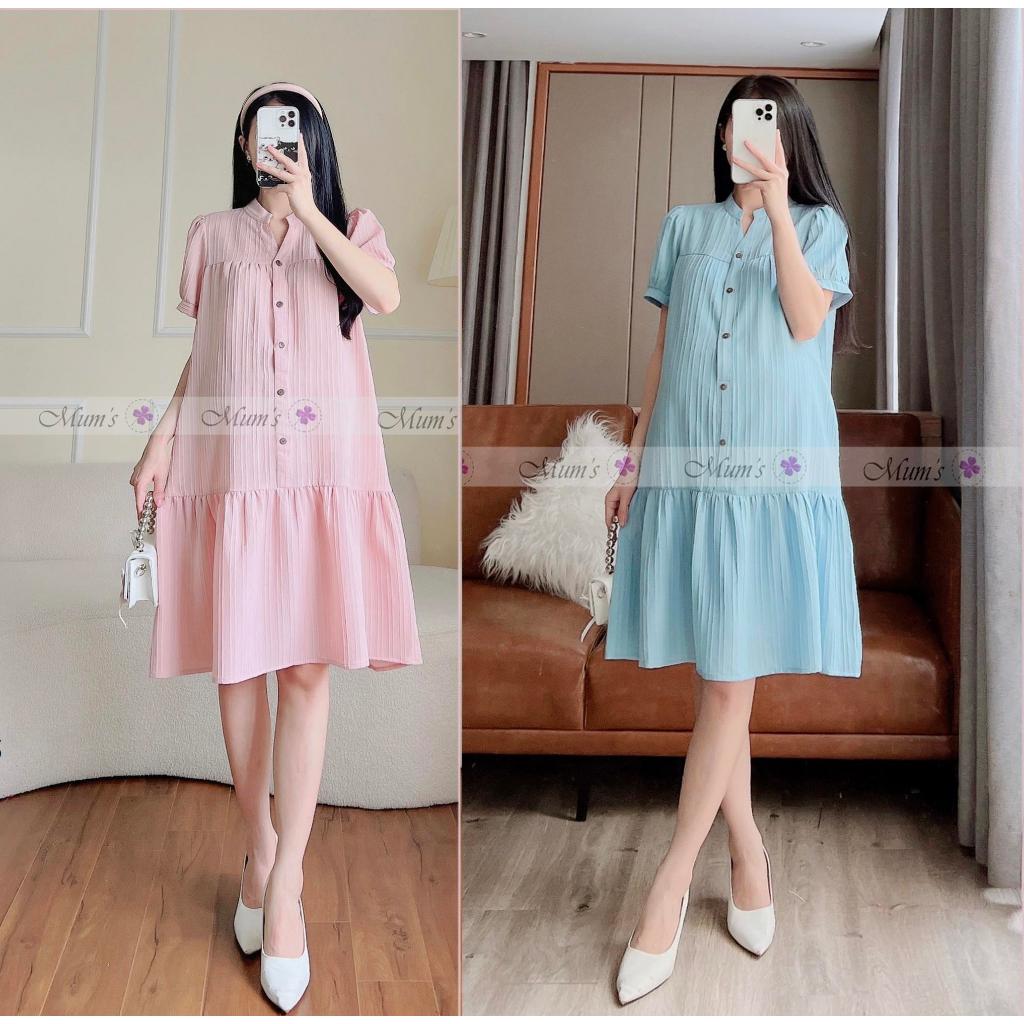 Váy bầu thiết kế Mum's shop - VT145 , Vt148, vt149-Gân hồng, gân xanh cổ tàu | Shopee Việt Nam