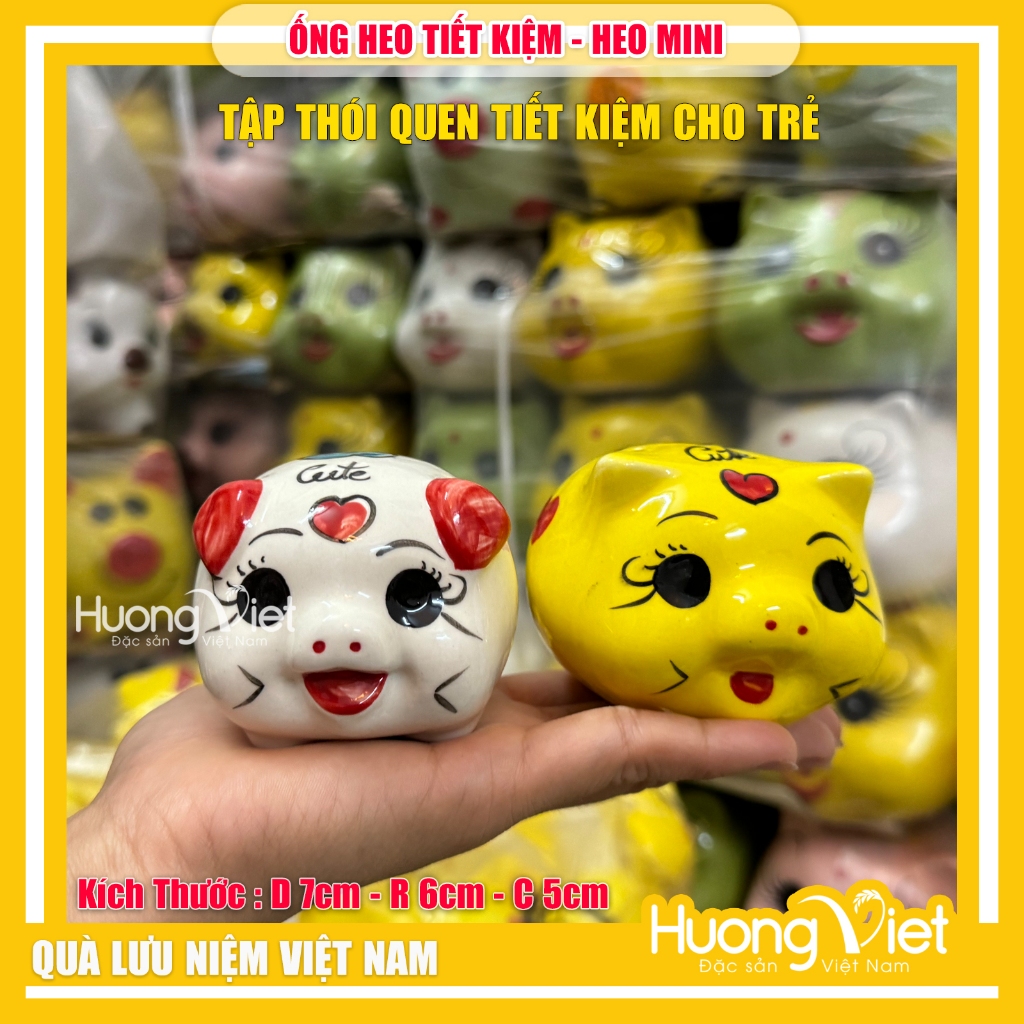 Ống heo tiết kiệm nhỏ, heo đất đựng vàng mini Nhí Nhỏng Nhẻo, heo đất ...