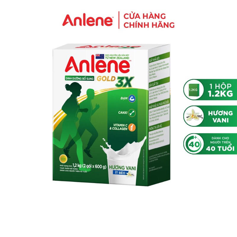 [FONTERRA] SỮA BỘT ANLENE GOLD 3X GIÚP XƯƠNG CHẮC KHỎE 1,2kg | Shopee ...