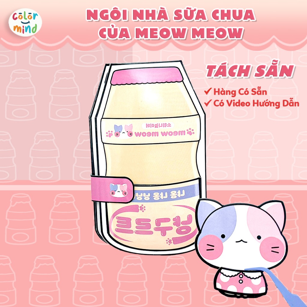 [Cắt Sẵn] Bộ Tranh Đồ Chơi Giấy Thủ Công Hàn Quốc - Ngôi nhà sữa chua ...