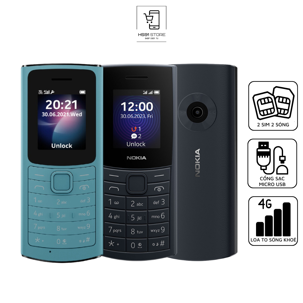Điện thoại Nokia 110 (2019) Sóng 4G 2sim 2 sóng chính hãng chất liệu ...