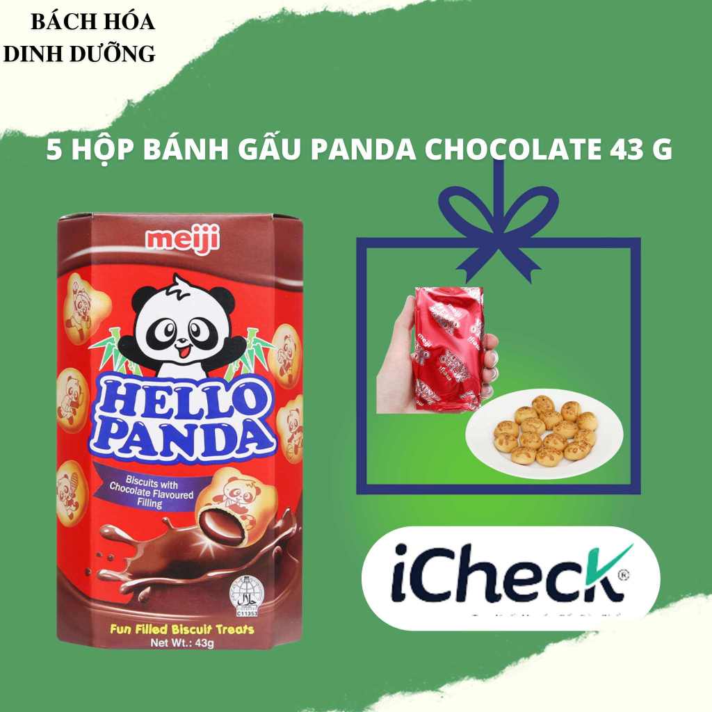[5 Hộp] Bánh Gấu Hello Panda Chocolate Meiji 43g | Shopee Việt Nam