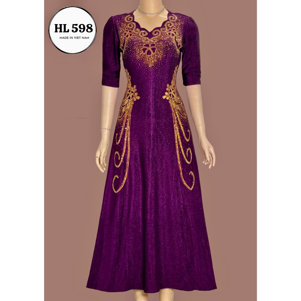 Đầm trung niên cao cấp dự tiệc tặng mẹ tặng bà 55-80kg | Shopee Việt Nam