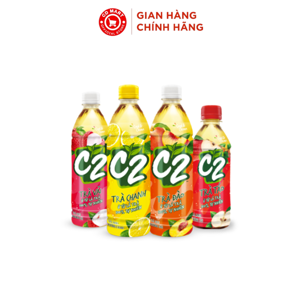 Thùng 24 chai trà xanh C2 (Trà chanh/ đào/ vải/ táo) | Shopee Việt Nam