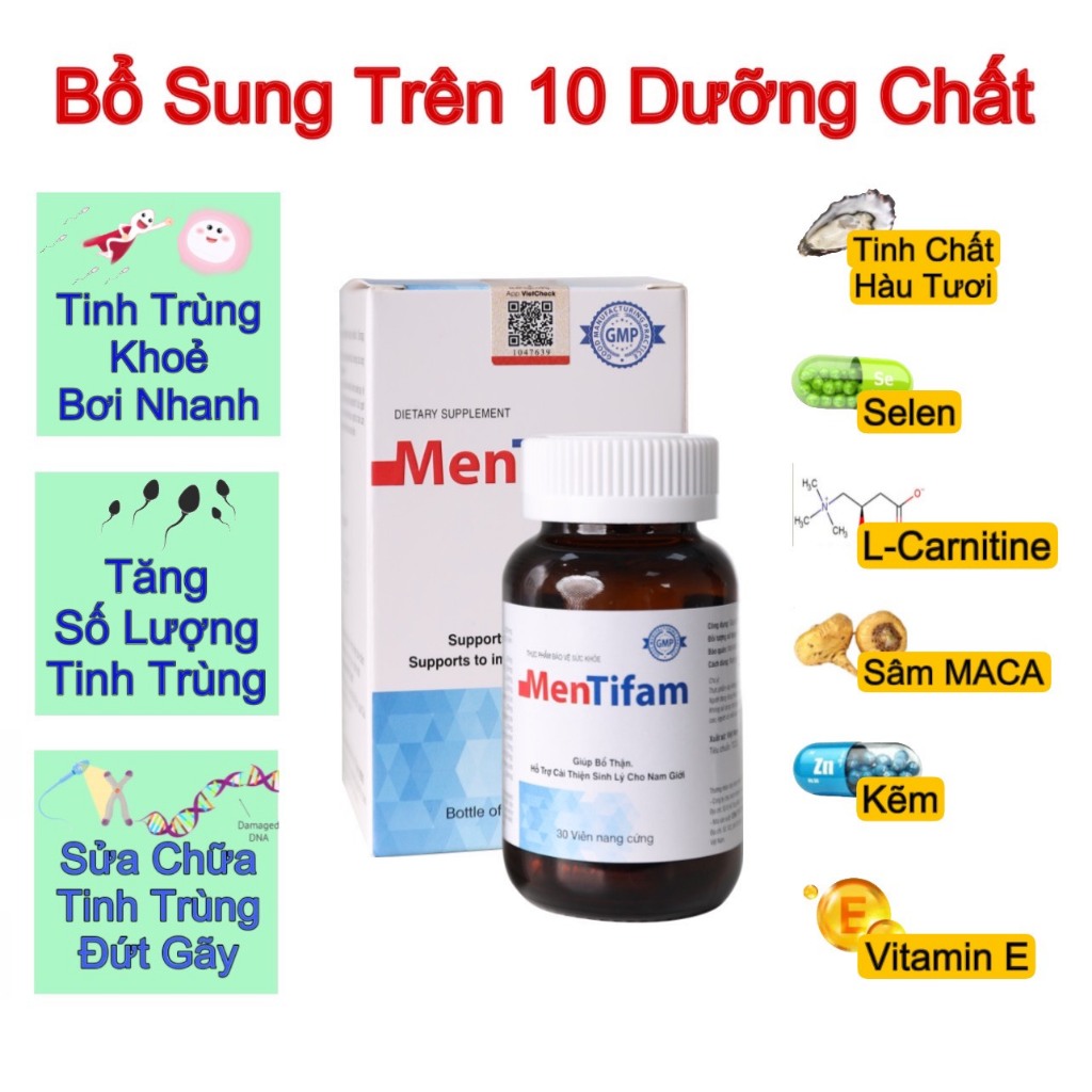 Mentifam Bổ tinh trùng khoẻ sinh lý hàng đầu với tinh chất hàu biển sâm ...