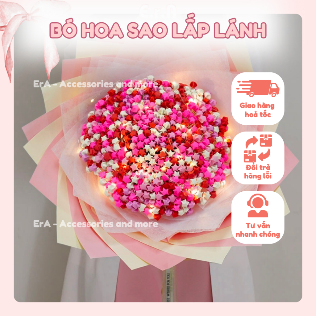 DIY Set Nguyên Liệu Làm Bó Hoa Ngôi Sao 520 sao nhiều màu làm quà 8/3 ...