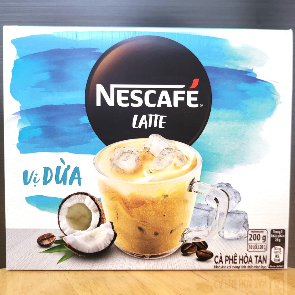 HSD 06/11/2024 / NESCAFE - hộp vị DỪA 200g / 10 gói - CÀ PHÊ LATTE VỊ ...
