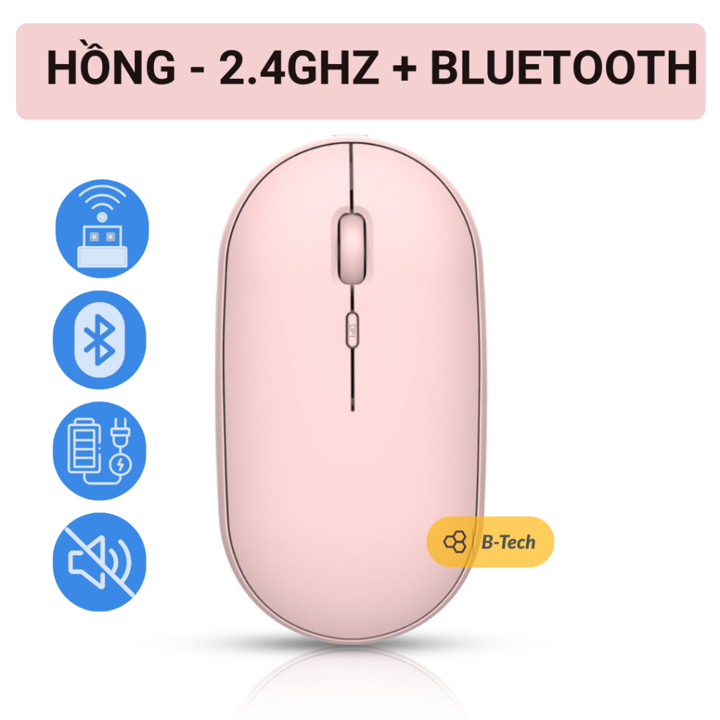 Chuột máy tính không dây bluetooth wireless mouse pin sạc W540, cho ...