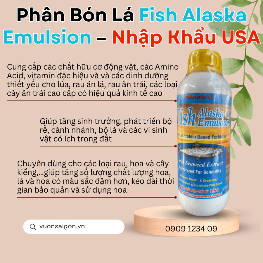 Phân Bón Đạm Cá Fish Alaska Emulsion - Nhập Khẩu USA | Vườn Sài Gòn