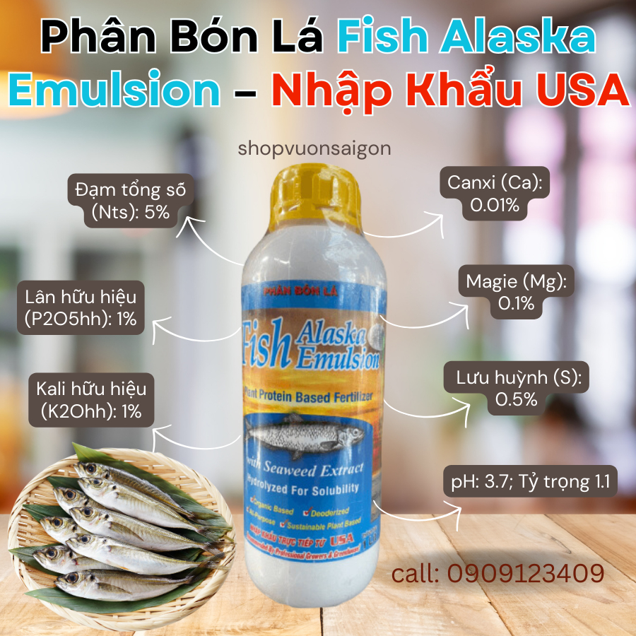 Phân Bón Đạm Cá Fish Alaska Emulsion - Nhập Khẩu USA | Vườn Sài Gòn