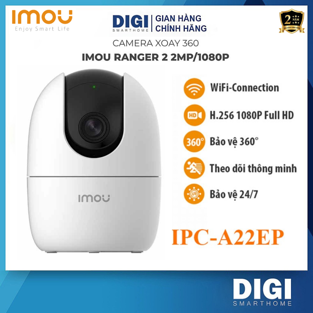 Camera Wifi IMOU A22EP 2.0MP, Full HD 1080P, Xoay 360 Độ - Đàm Thoại 2 ...
