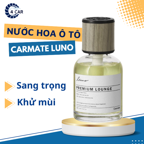 Nước hoa ô tô cao cấp Carmate Luno 160ml, tinh dầu thơm khử mùi xe hơi hiệu quả, hương thơm sang ...